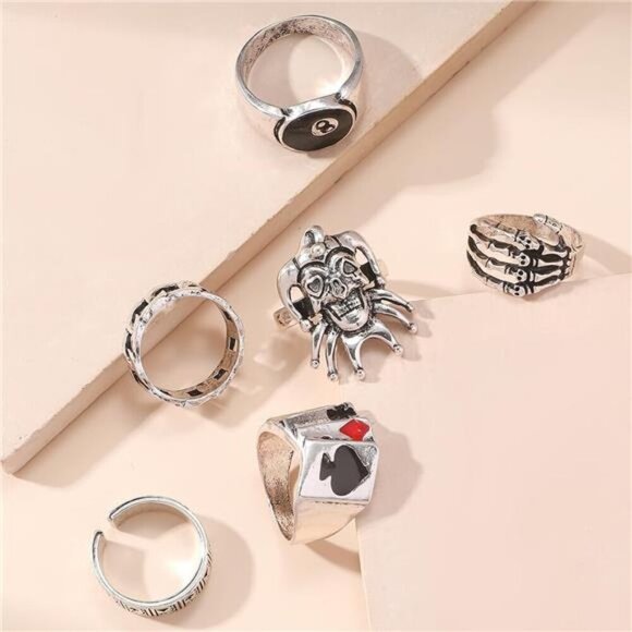 Ring | Accessories | 26 Pcs Vintage Silver Punk Rings Set For Men Cool ...